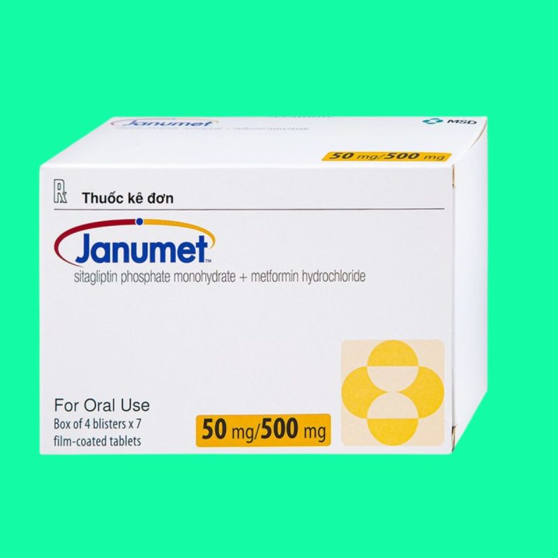 Thuốc Janumet 50mg/500mg điều trị tình trạng đái tháo đường tuyp II