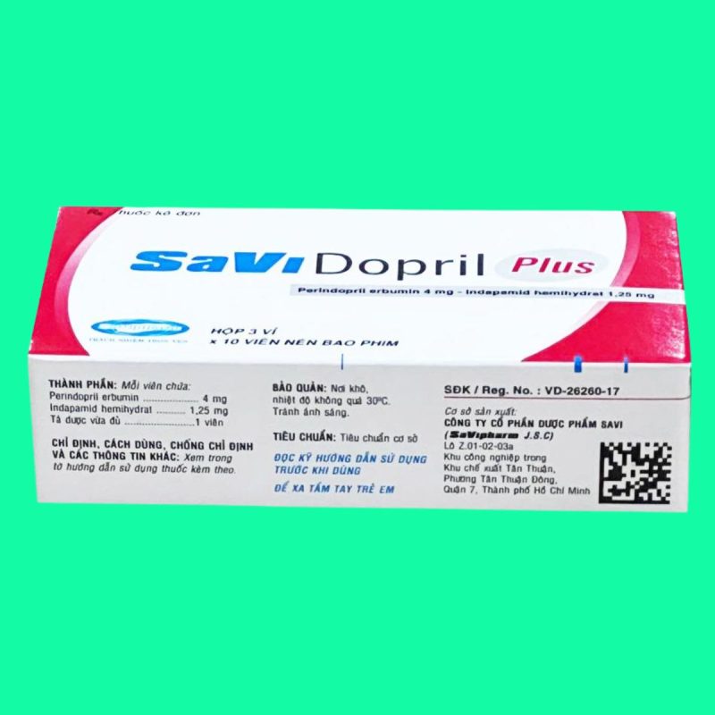 Thuốc Savi Dopril Plus điều trị tăng huyết áp không rõ nguyên nhân