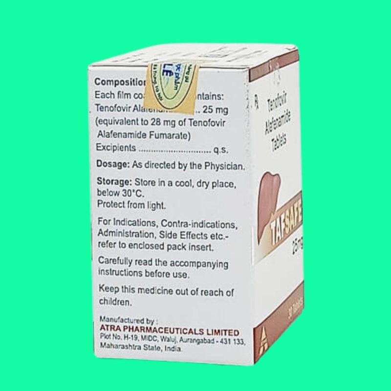 Thuốc Tafsafe 25mg có tác dụng điều trị viêm gan B mạn tính.