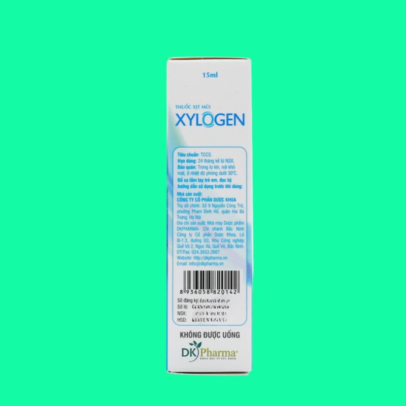 Xylogen 15ml điều trị ngạt mũi do viêm mũi dị ứng theo mùa và quanh năm