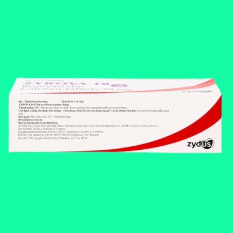 Thuốc Zyrova 10 điều trị rối loạn lipid máu, giảm cholesterol máu