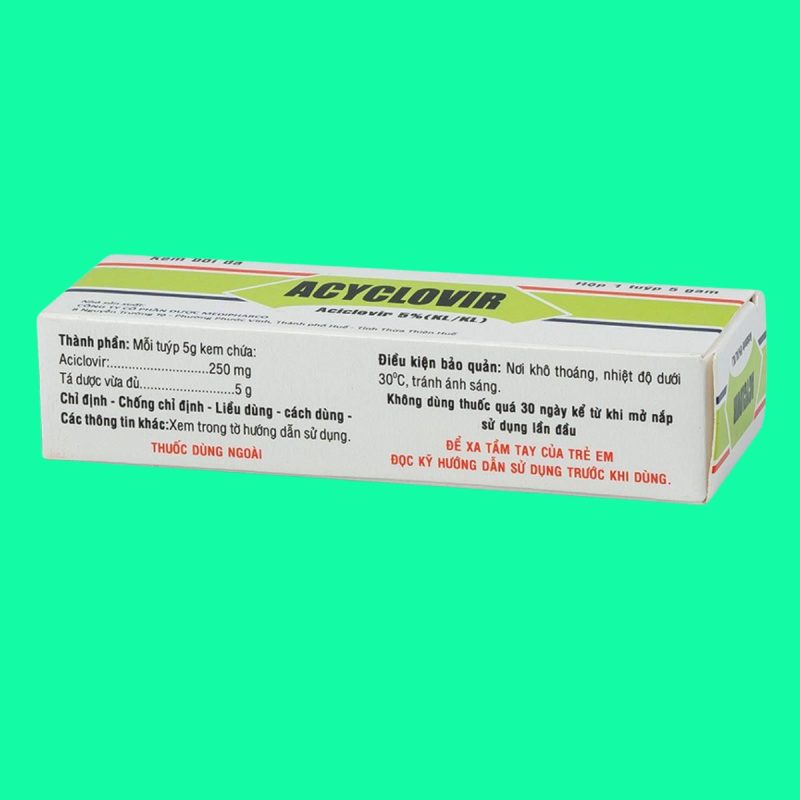 Thuốc Acyclovir 5% Medipharco điều trị nhiễm Herpes simplex da và niêm mạc