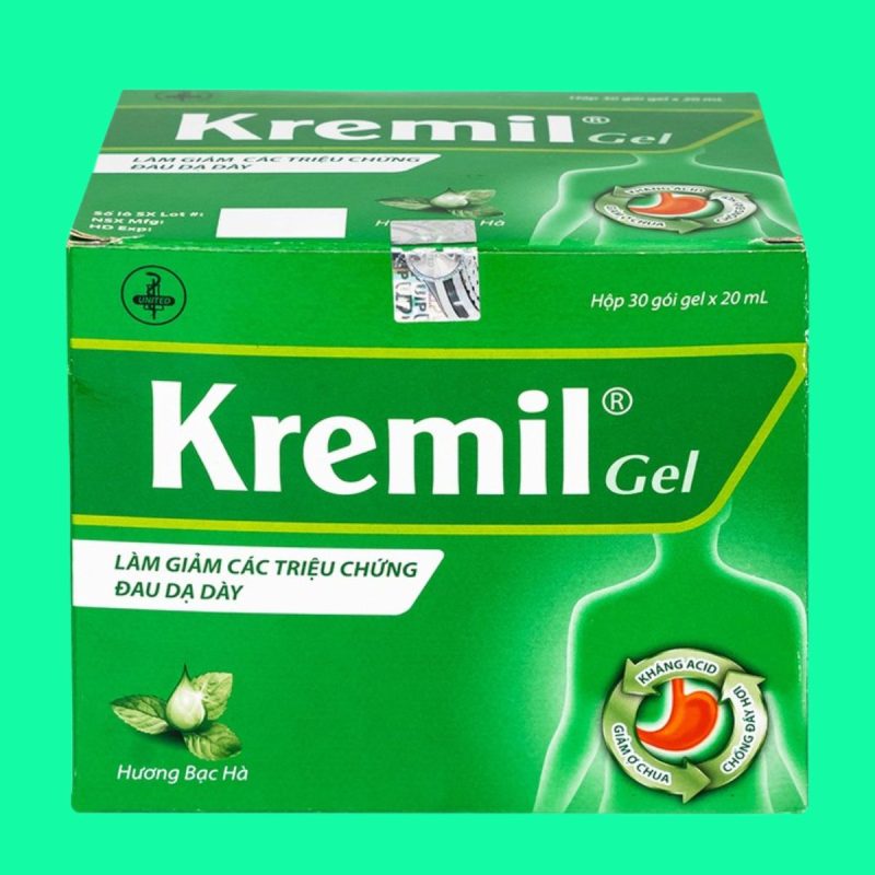 Thuốc Kremil Gel gói 20ml giảm loét dạ dày - tá tràng, viêm thực quản