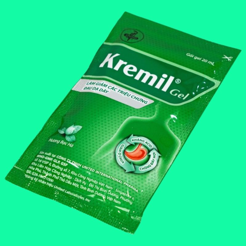 Thuốc Kremil Gel gói 20ml giảm loét dạ dày - tá tràng, viêm thực quản
