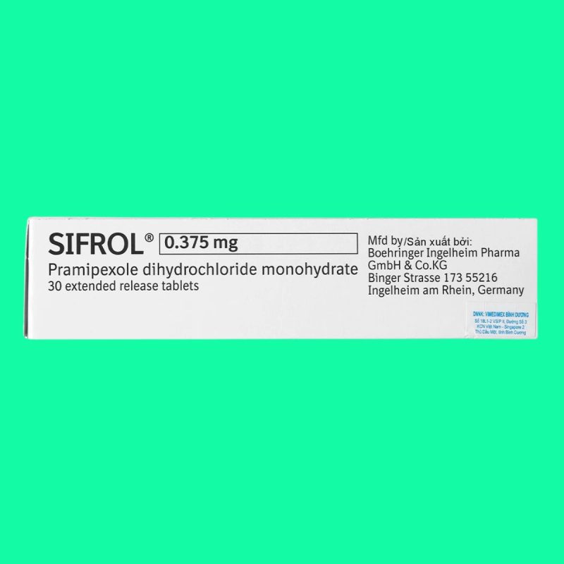 Thuốc Sifrol 0.375mg điều trị triệu chứng Parkinson chưa rõ nguyên nhân