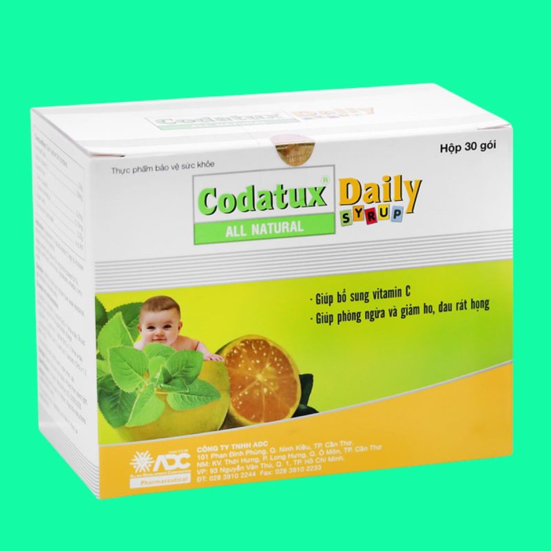 Codatux Daily bổ sung vitamin C, ngừa và giảm ho, đau rát họng