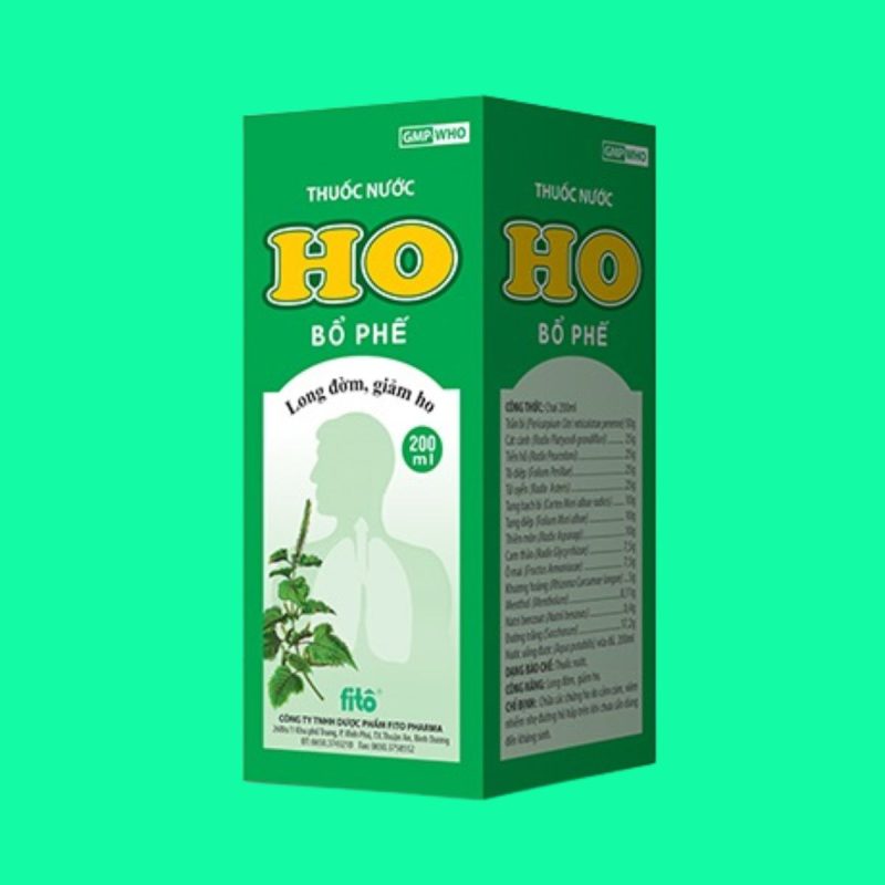Thuốc Ho Bổ Phế Fito Pharma trị ho do cảm lạnh, cảm cúm, long đờm