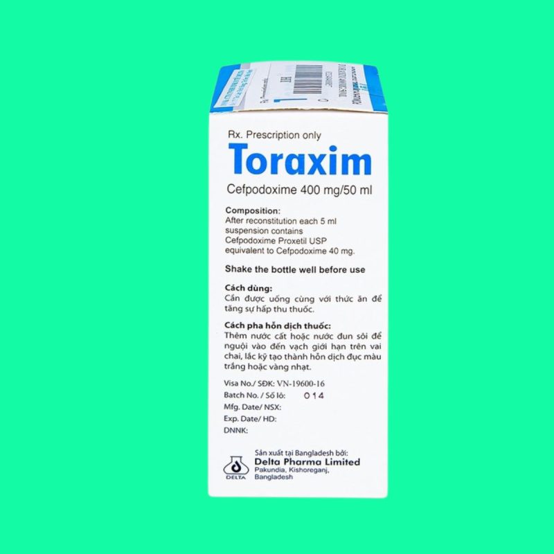 Thuốc Toraxim 400mg/50ml điều trị viêm mô tế bào, áp xe, mụn nhọt