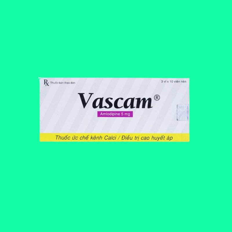 Thuốc Vascam 5mg điều trị đau thắt ngực ổn định mạn tính, cao huyết áp