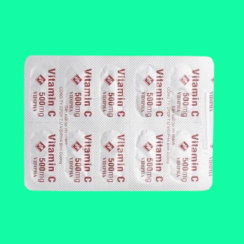 Thuốc Vitamin C 500mg Vidipha điều trị bệnh thiếu hụt vitamin C
