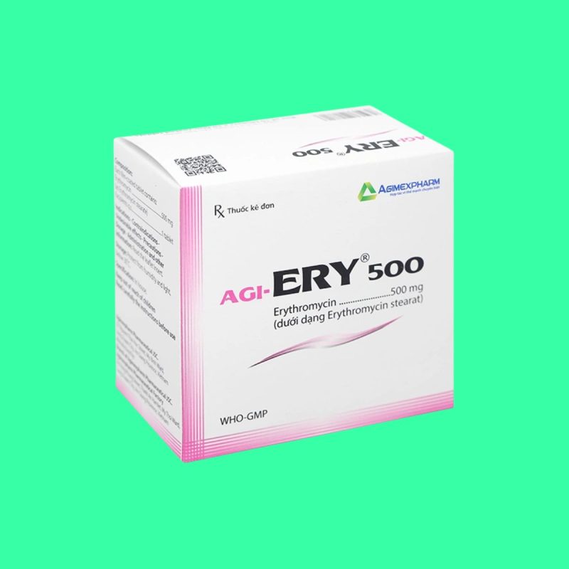 Thuốc Agi-Ery 500mg điều trị nhiễm khuẩn do chủng vi khuẩn nhạy cảm
