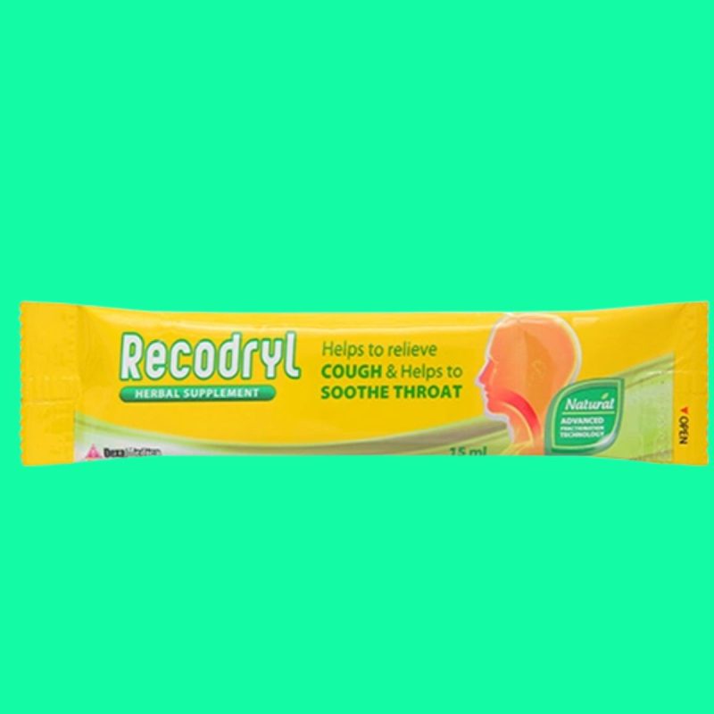Siro Ho Recodryl (5 gói) giúp hỗ trợ giảm ho và làm dịu cổ họng