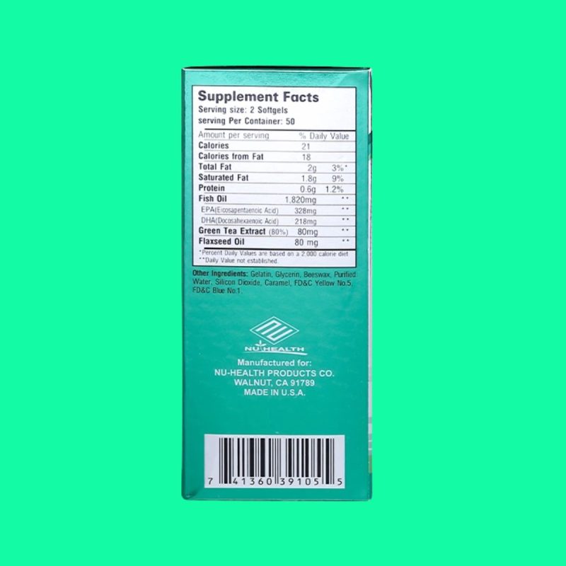 Thuốc Marine Lipid Complex Omega 3-6-9 with green tea hỗ trợ giảm mỡ máu