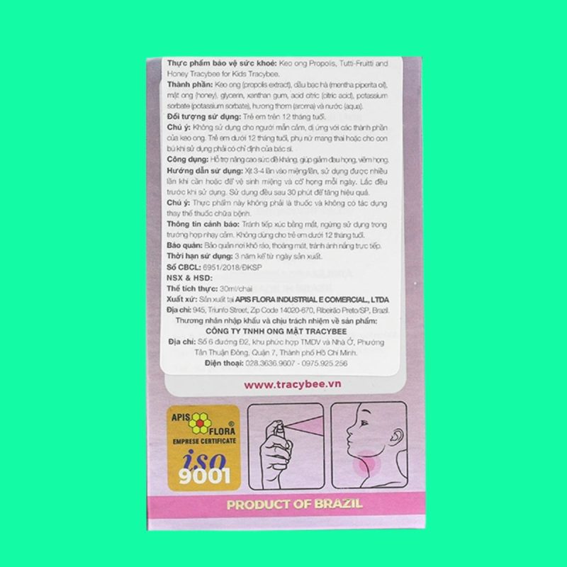 Propolis Tutti Frutti & Honey có tác dụng giảm đau họng, viêm họng