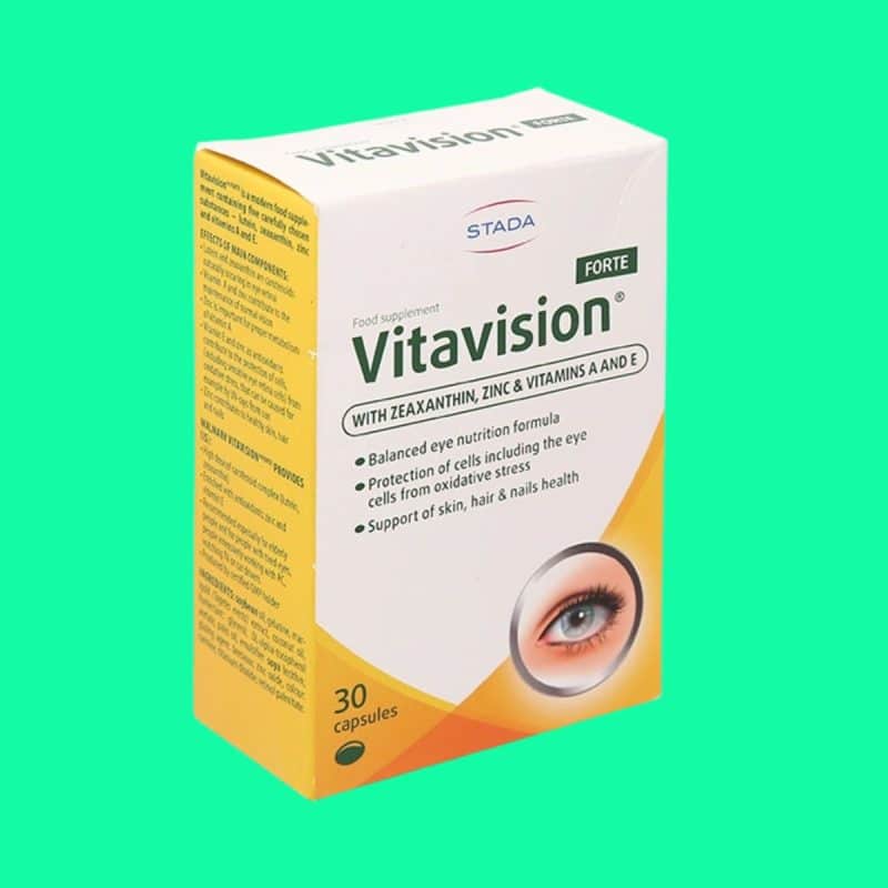 Thuốc Vitavision Forte cung cấp dưỡng chất tốt cho mắt, giảm thoái hóa ...