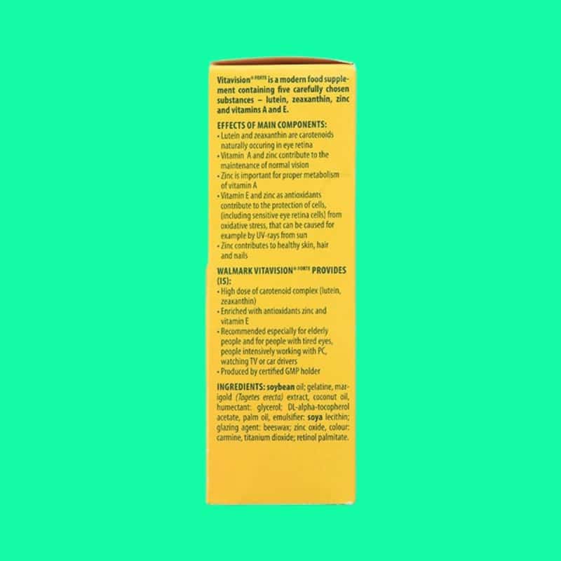 Thuốc Vitavision Forte cung cấp dưỡng chất tốt cho mắt, giảm thoái hóa ...